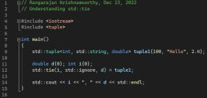 Std::tie : Rangarajan Krishnamoorthy on Programming and Other Topics