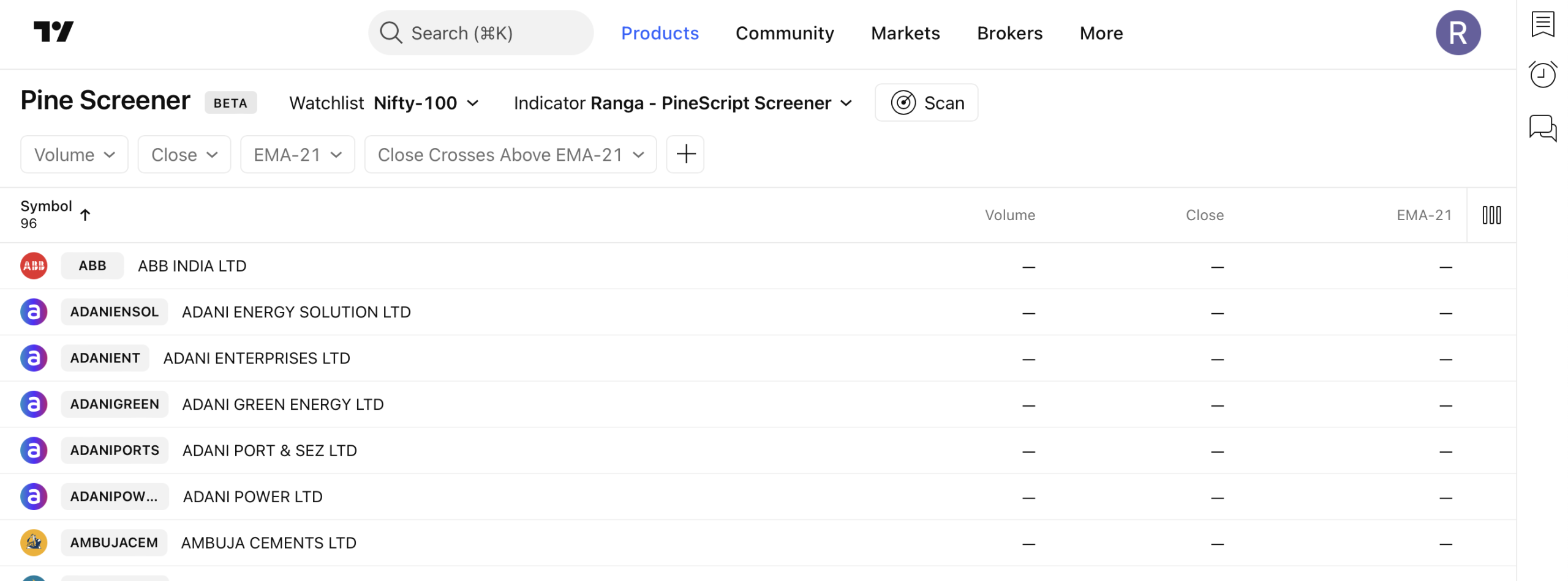 Using TradingView Pine Script Screener – Rangarajan Krishnamoorthy on ...